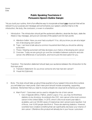 Speech Outline Template Problem-Solution copy 2 - Claudia Reyes ...