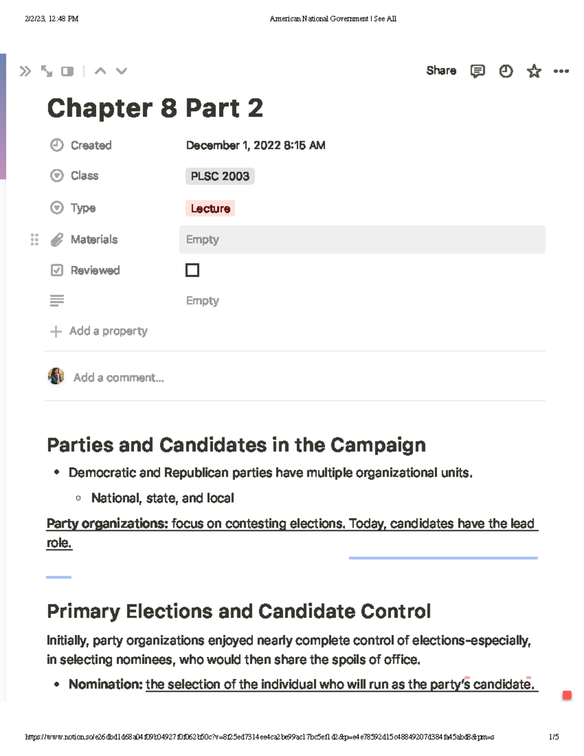 Chapter 8 part 2 notes - prof. norton - ↓ Click See All to browse and ...