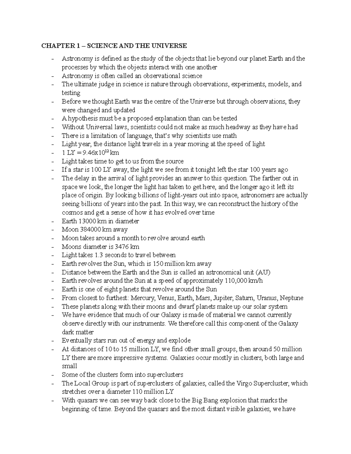 Astronomy ASTR 1P01 - CHAPTER 1 – SCIENCE AND THE UNIVERSE - Astronomy ...