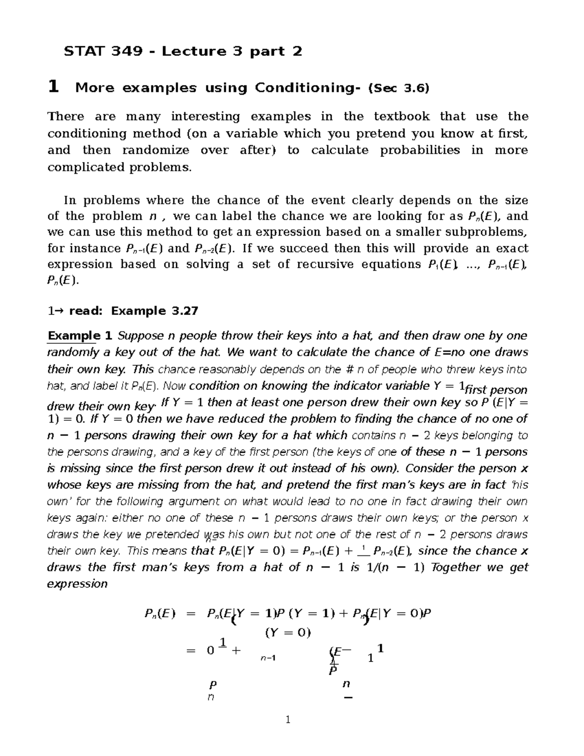 Stat349 Lec3 2 Lecture 3 Part 2 1 Stat 349 Lecture 3 Part 2 1