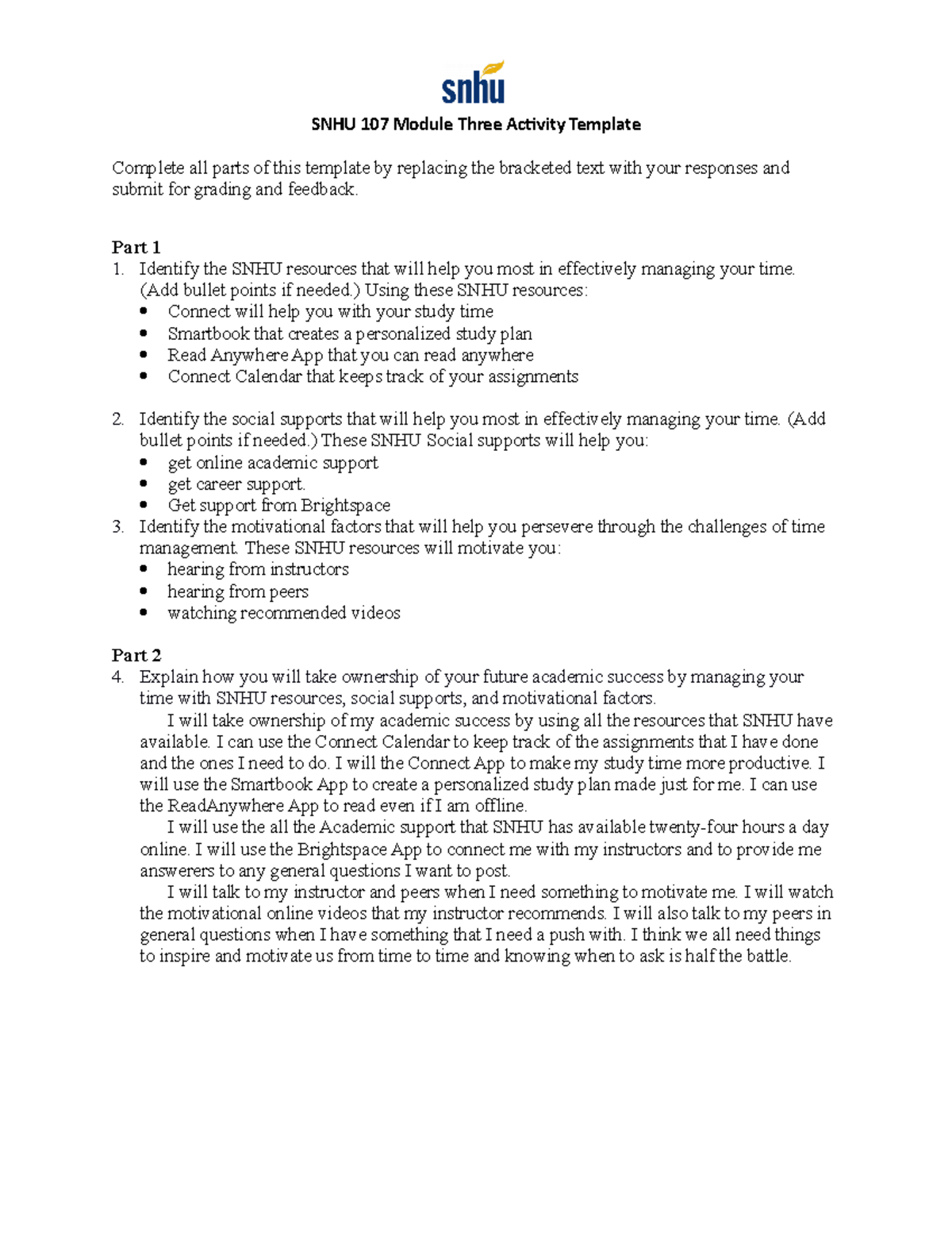 Module 3 template completed SNHU 107 - SNHU 107 Module Three Activity ...