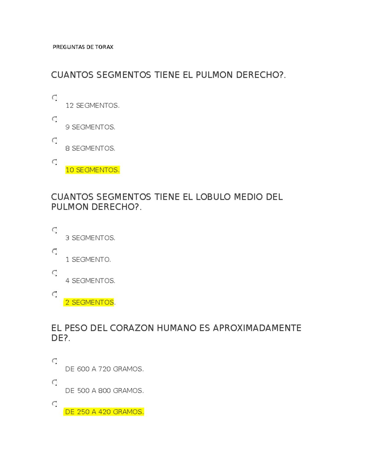 Preguntas DE Torax - f fffv - PREGUNTAS DE TORAX CUANTOS SEGMENTOS ...
