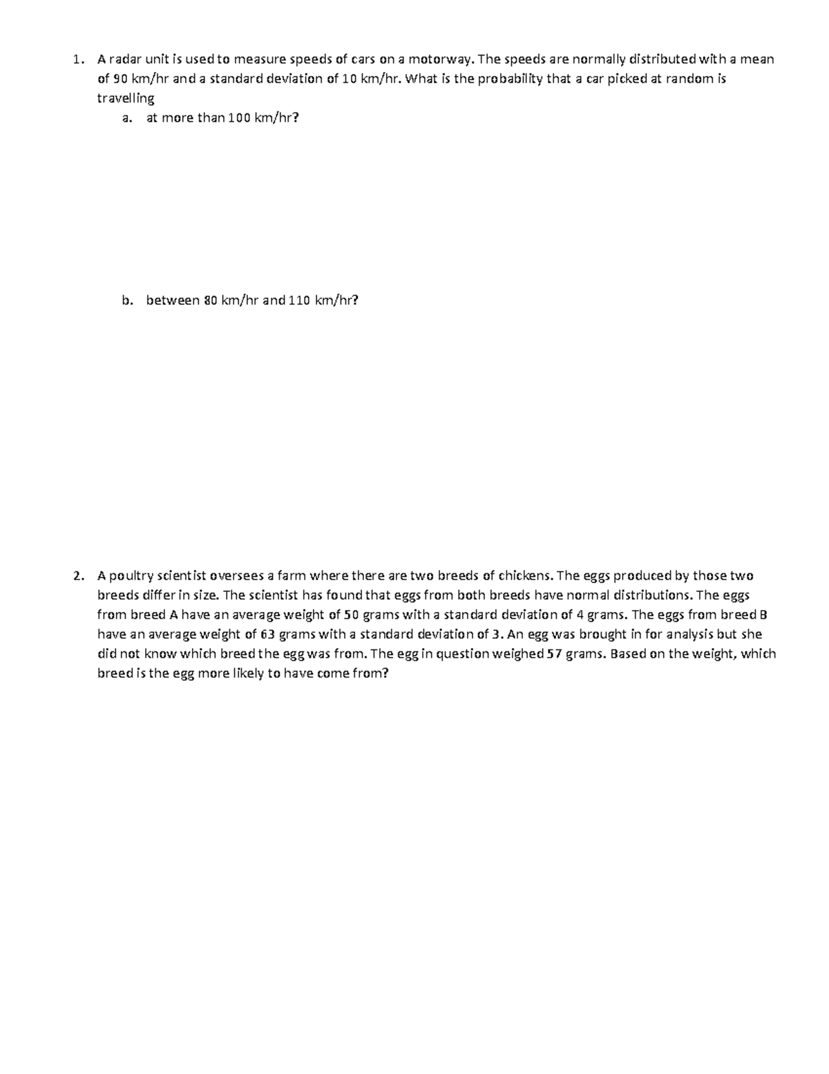 Module 2 Practice Problems - A radar unit is used to measure speeds of ...