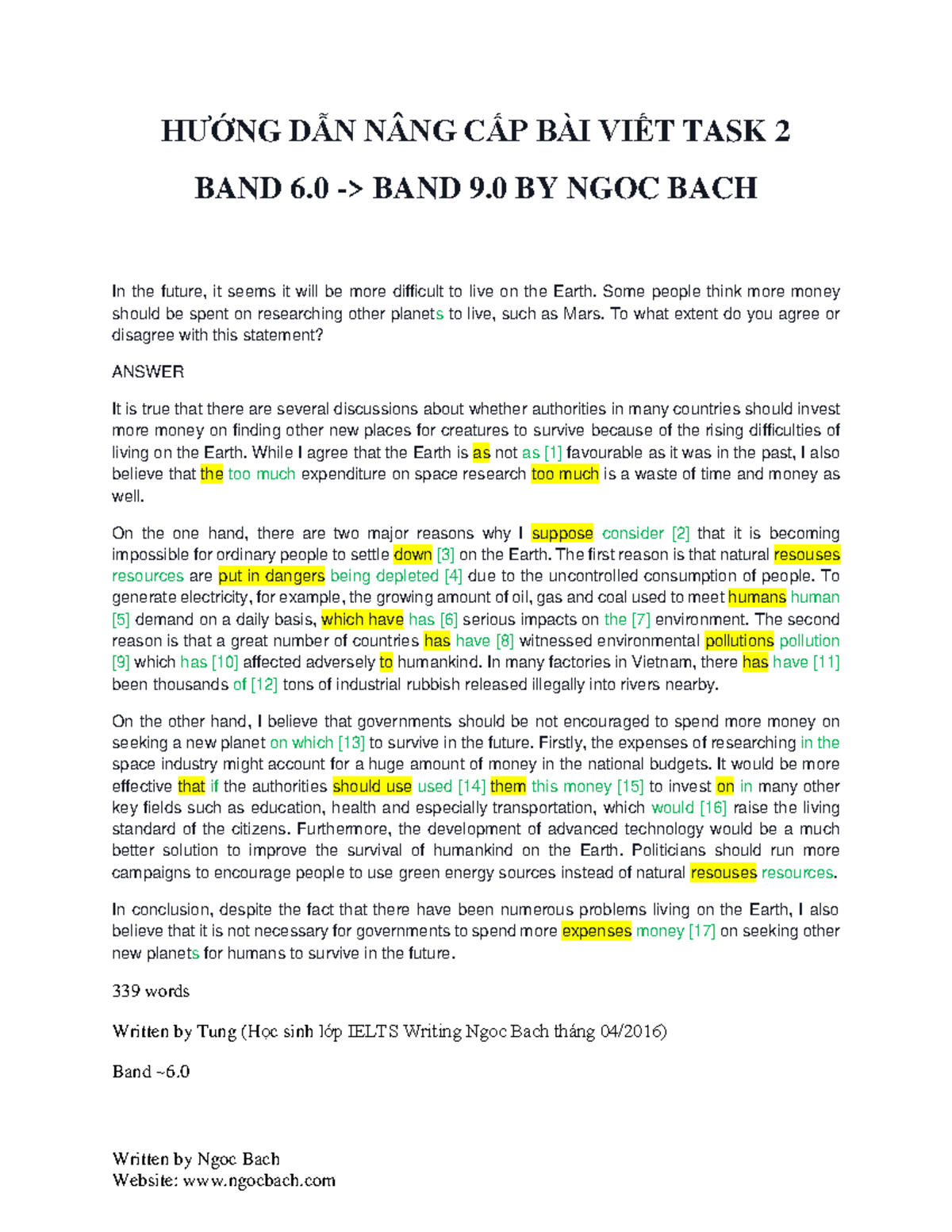 HD CHI TIET NANG CAP BAI VIET TASK 2 BAND 6 LEN BAND 9 BY Ngocbach ...