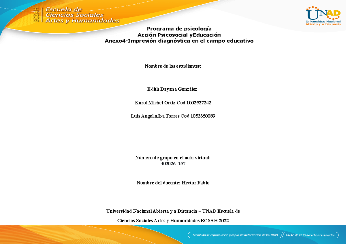 1. Anexo 4 - Impresion Diagnóstica en el campo camila - Programa de ...