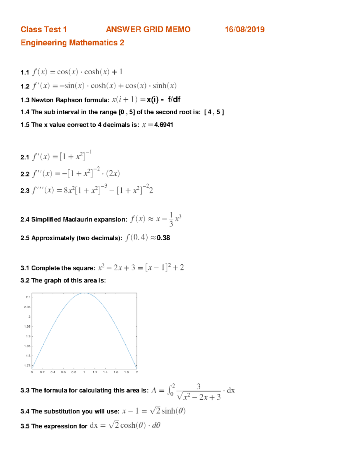 Class Test 1 Memo M2 2019 - Class Test 1 ANSWER GRID MEMO 16/08 ...