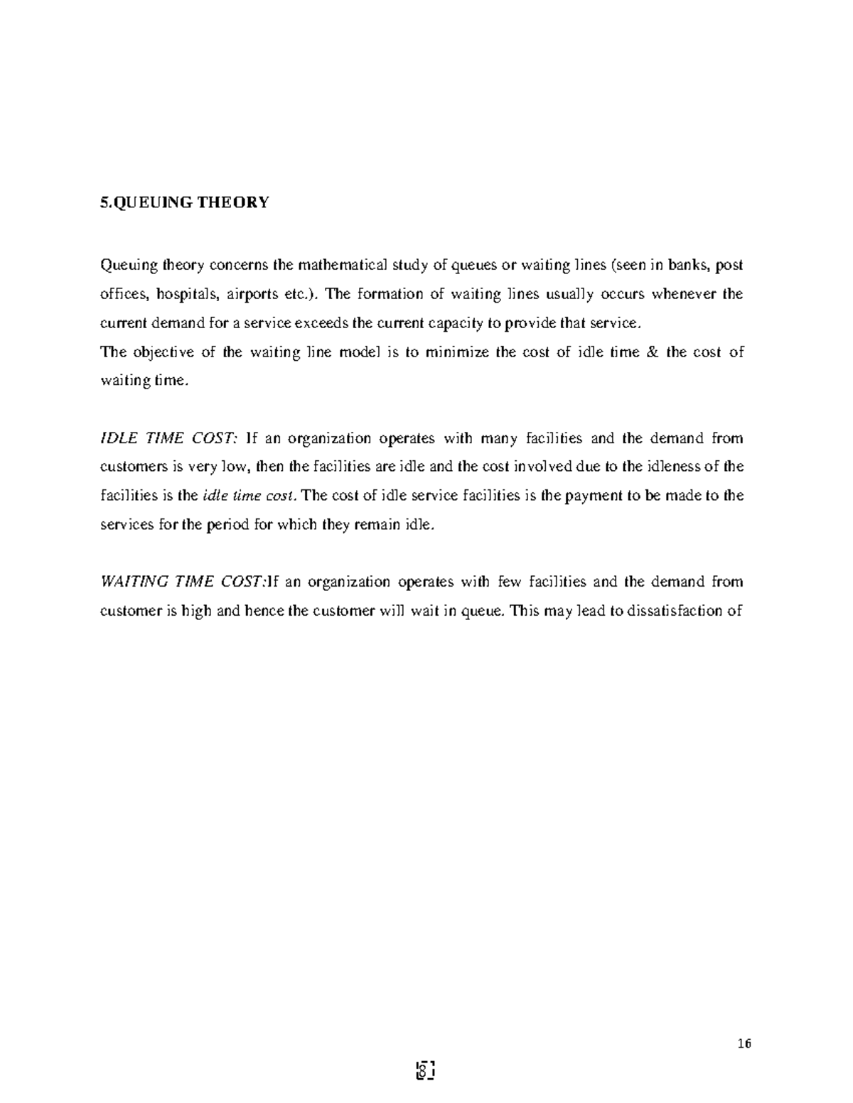 Queueing Theory and Replacement Model - 16 5 THEORY Queuing theory ...