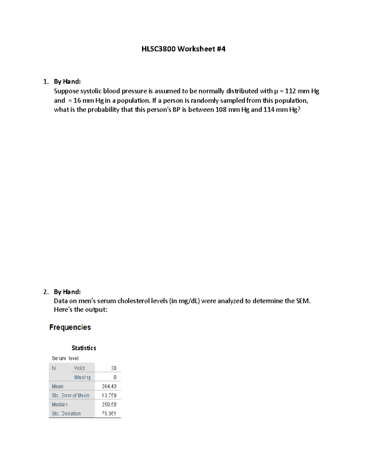 Worksheet 4: This is a worksheet for the course - HLSC3800 Worksheet By ...