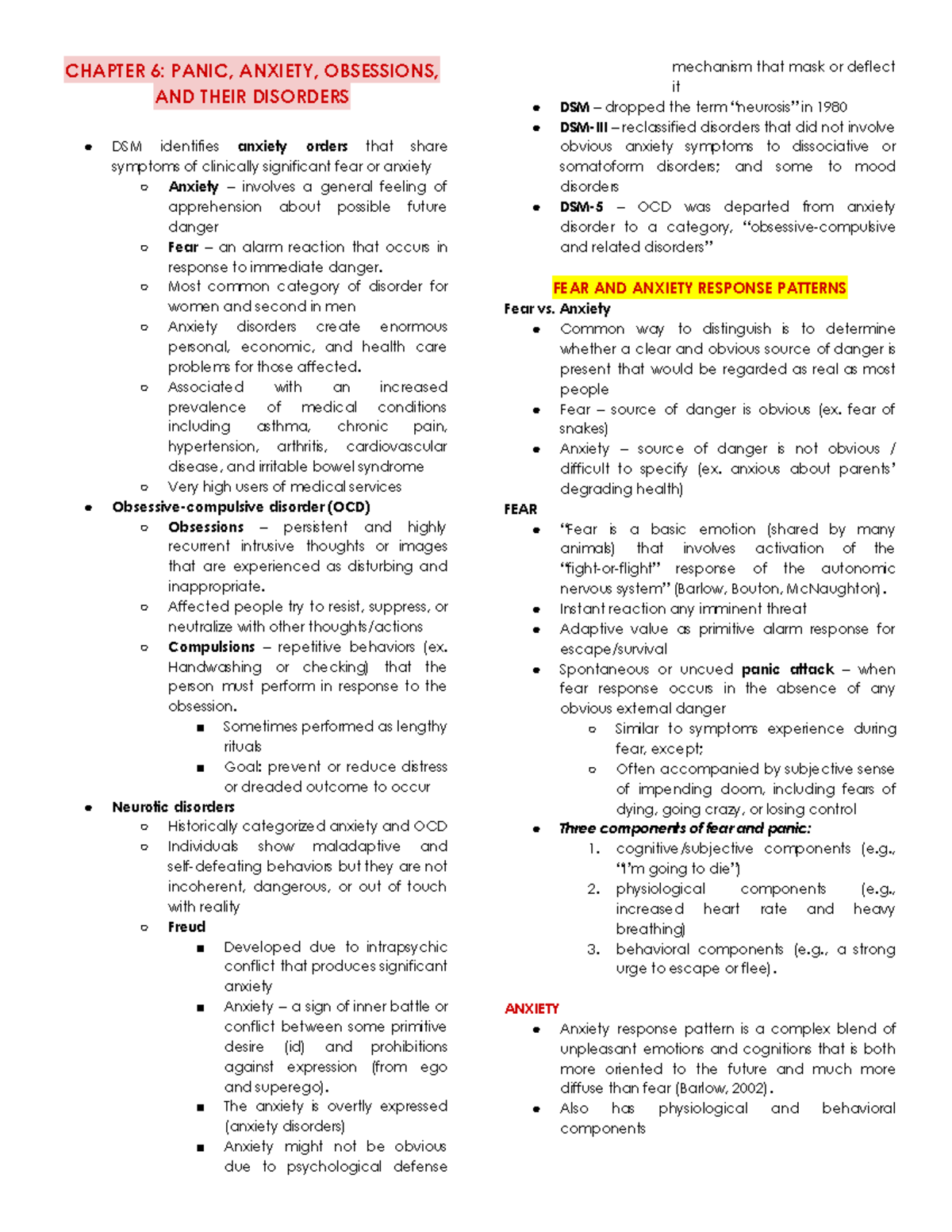 Panic, Anxiety, and Obsessive Disorders - CHAPTER 6: PANIC, ANXIETY ...