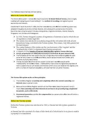 Real Property Notes - Property Law Notes BLB Session 1: Characteristics ...