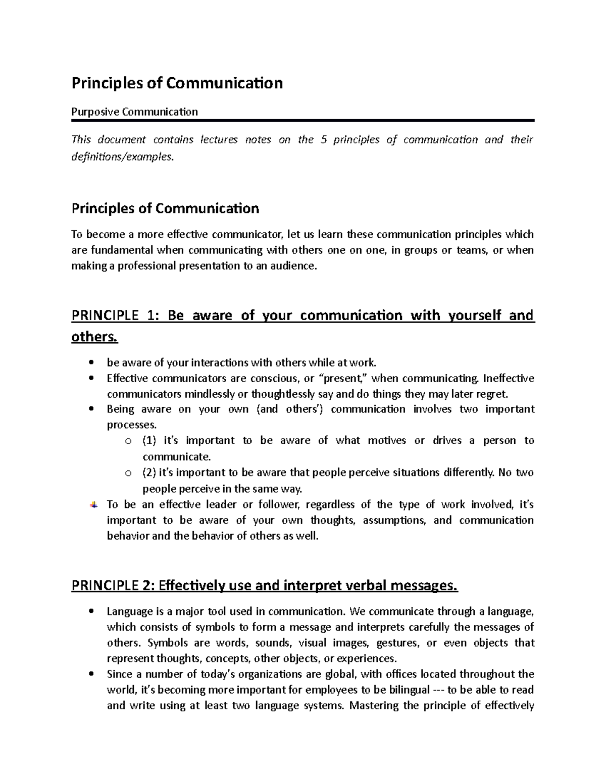 Principles of Communication - Principles of Communication To become a ...