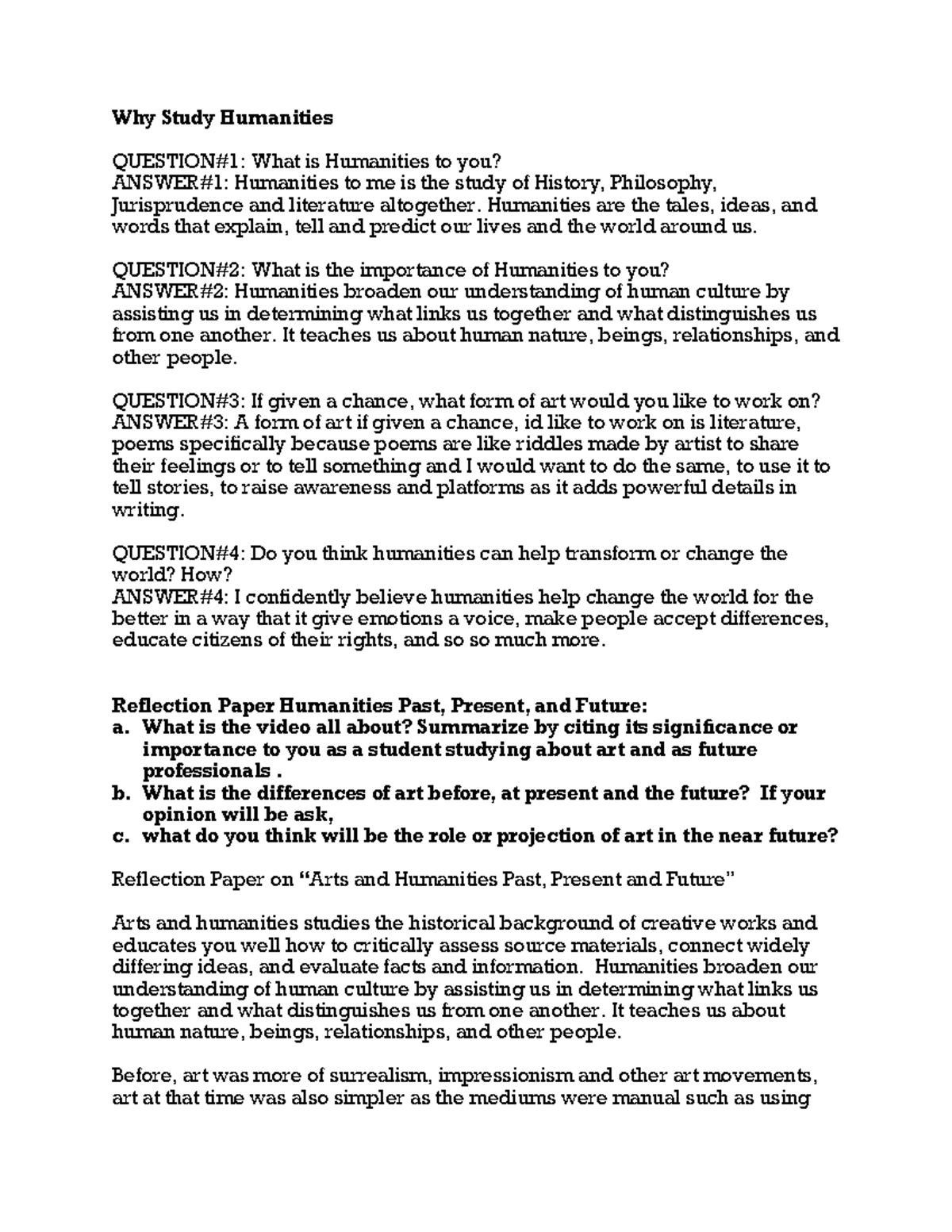 Why Study Humanities Humanity Past Present Future - Why Study ...