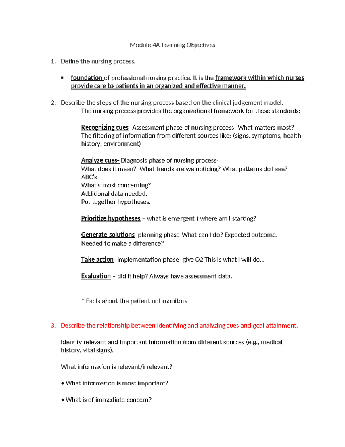 Module 4 A Learnign Objectives - Module 4A Learning Objectives Define ...