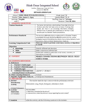 DLP grade 10 english 1 - Lesson Plan - School EMA EMITS College ...