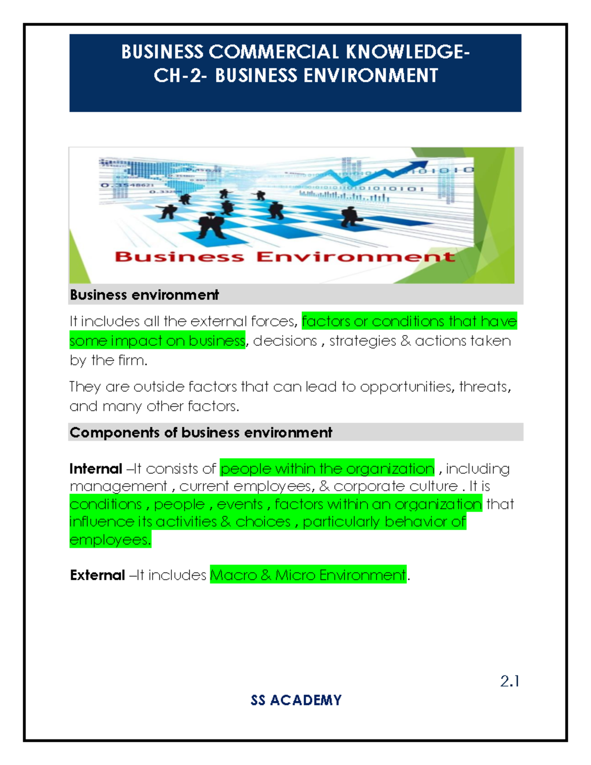 CH 2 Business and Commercial Knowledge chapter 2 applicable - ca ...