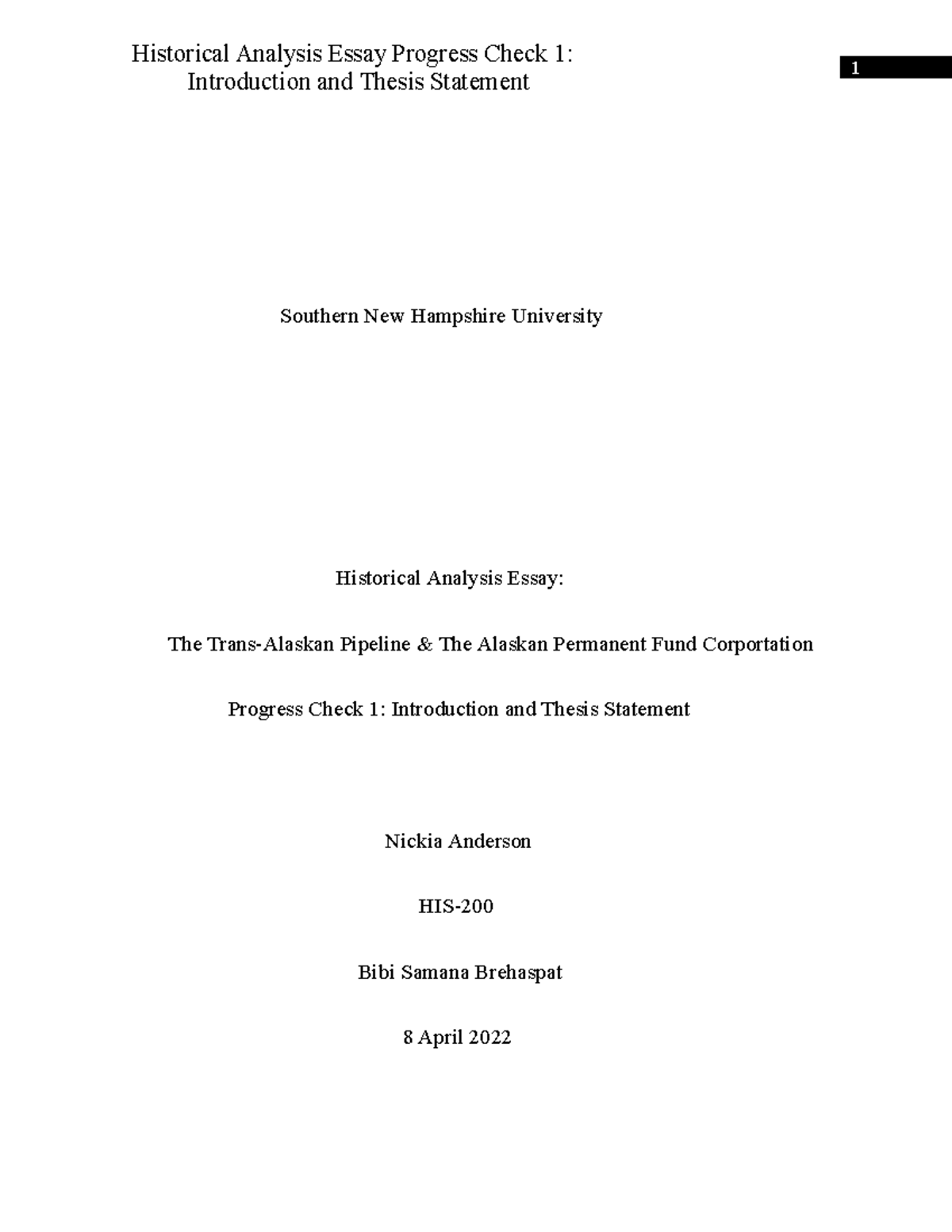 Module Five-Essay Progress-Check 1 - HIS200 - SNHU - Studocu