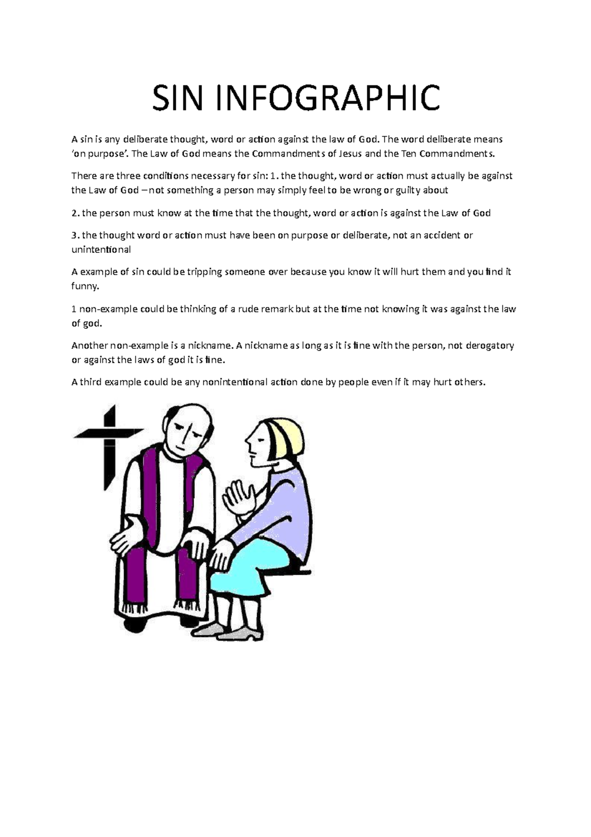 SIN Infographic - Lecture notes 1,18-30 - SIN INFOGRAPHIC A sin is any ...