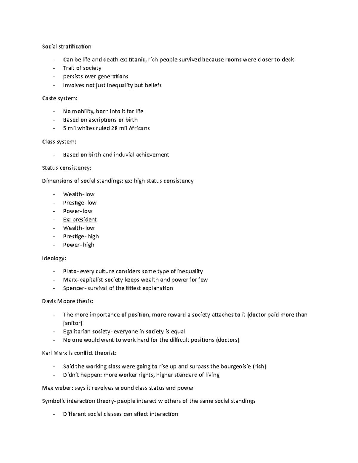 Sociology ch 8 - Social stratification - Can be life and death ex ...