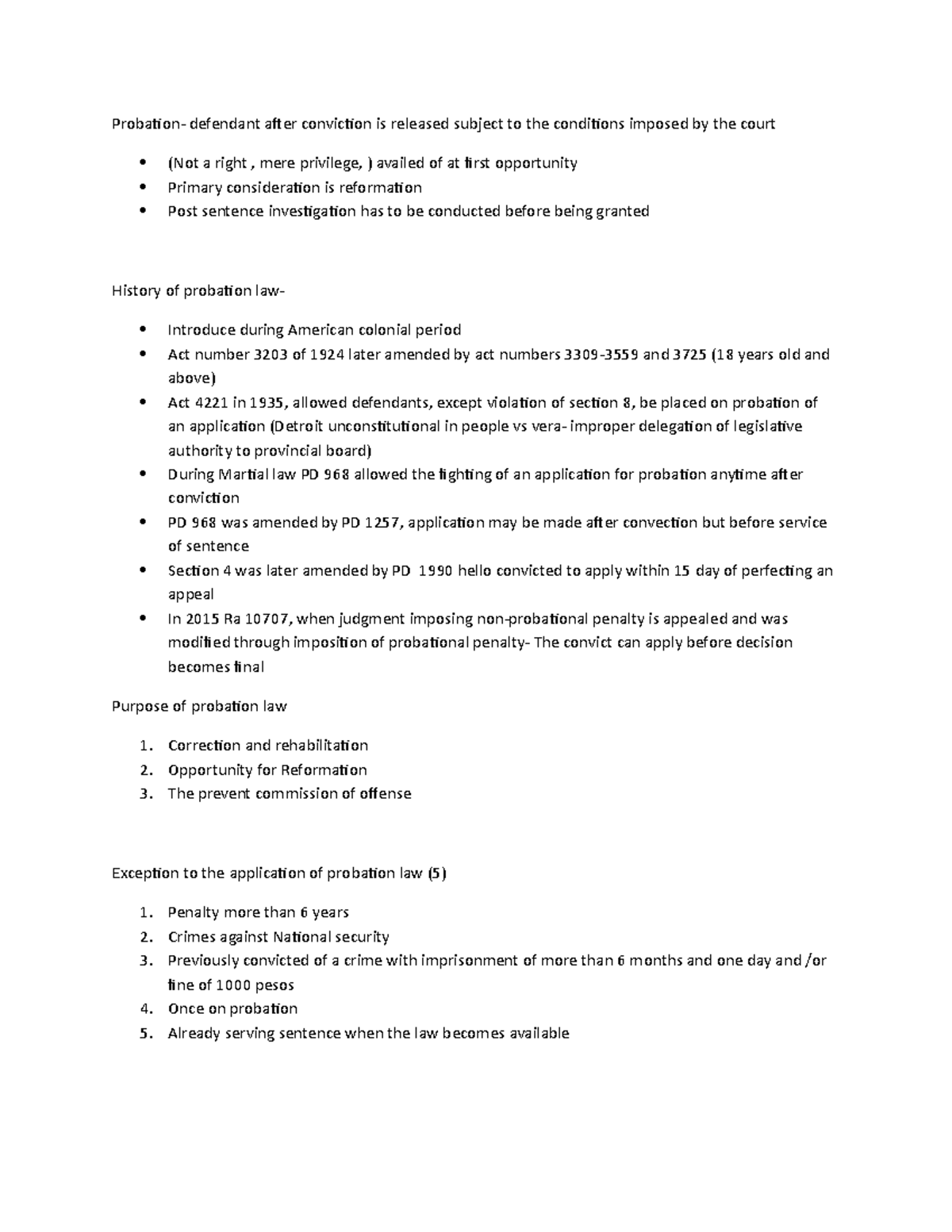 Probation - SUmmary - The Rule of Law in a Penal Colony: Law and ...