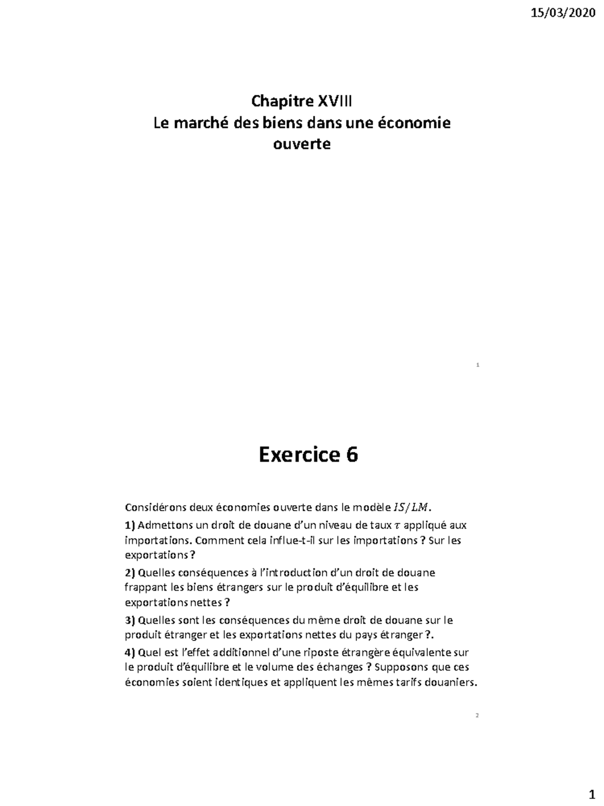 Correction des derniers exercices - Warning: TT: undefined function: 32 Warning: TT: undefined ...