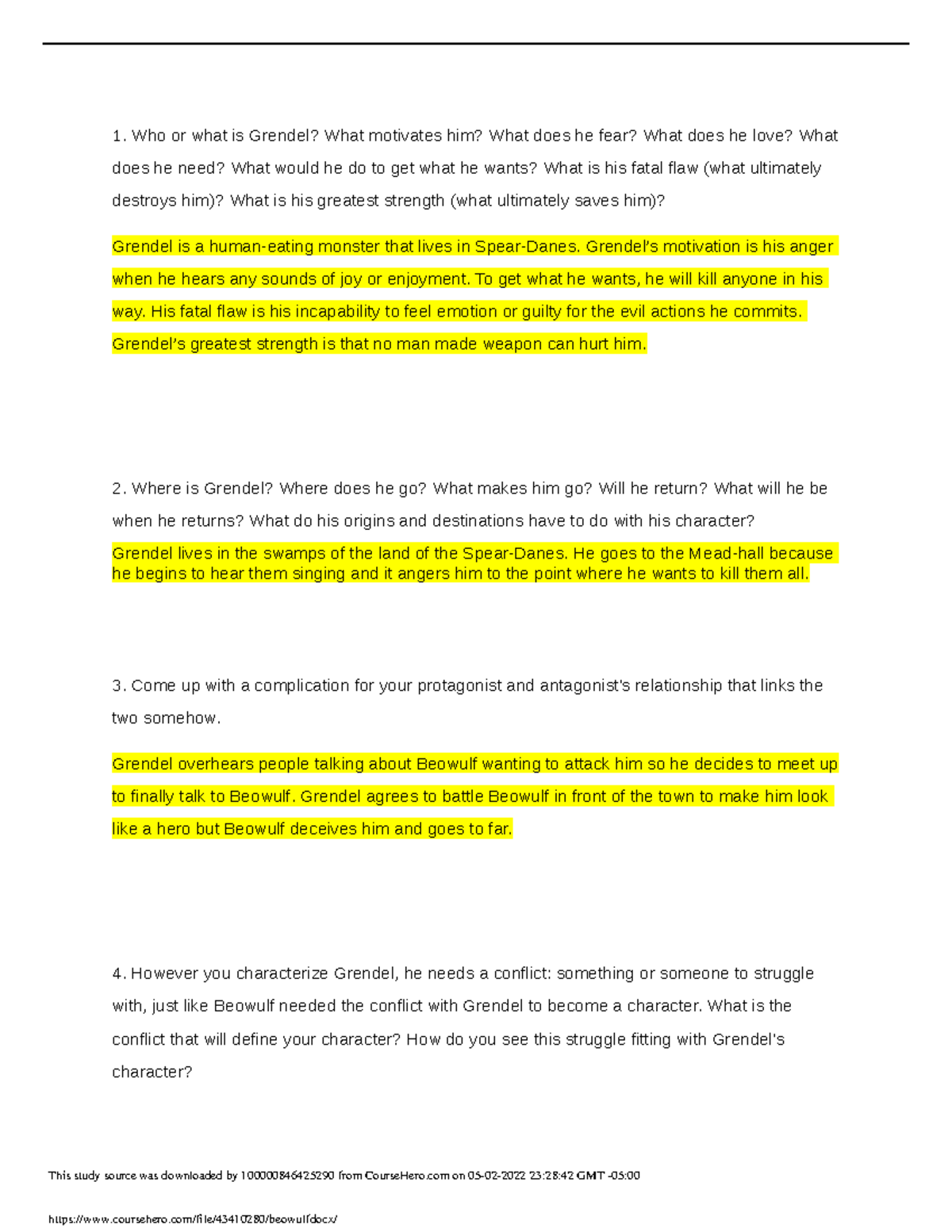 Beowulf - great story - Who or what is Grendel? What motivates him ...