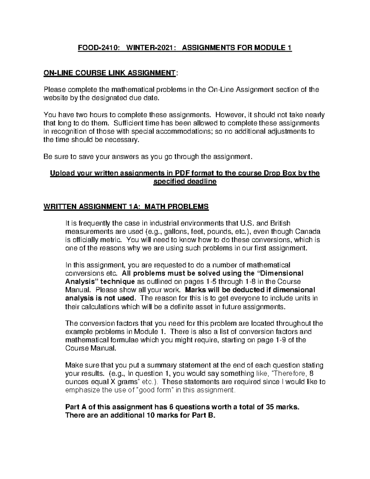 2410-Assign 1-W21 - assignment - FOOD-2410: WINTER- 2021 : ASSIGNMENTS ...