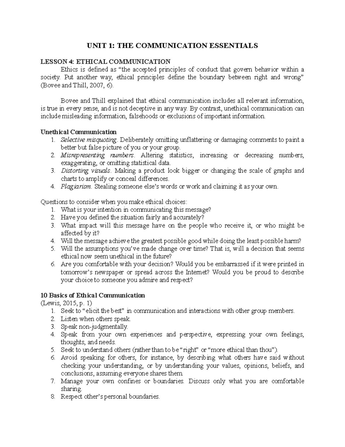 Purposive Communication: The Communication Essentials - UNIT 1: THE ...