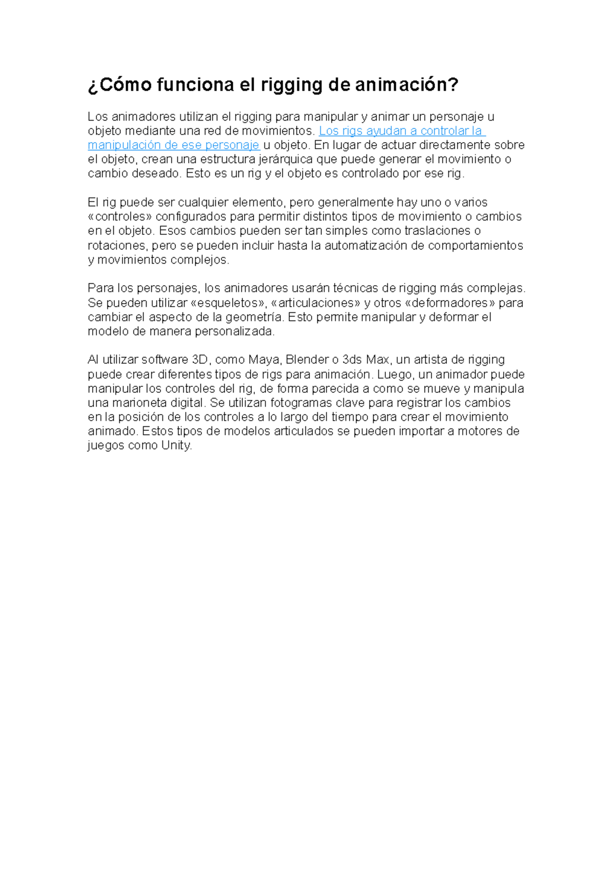 ¿Cómo funciona el rigging de animación - ¿Cómo funciona el rigging de ...
