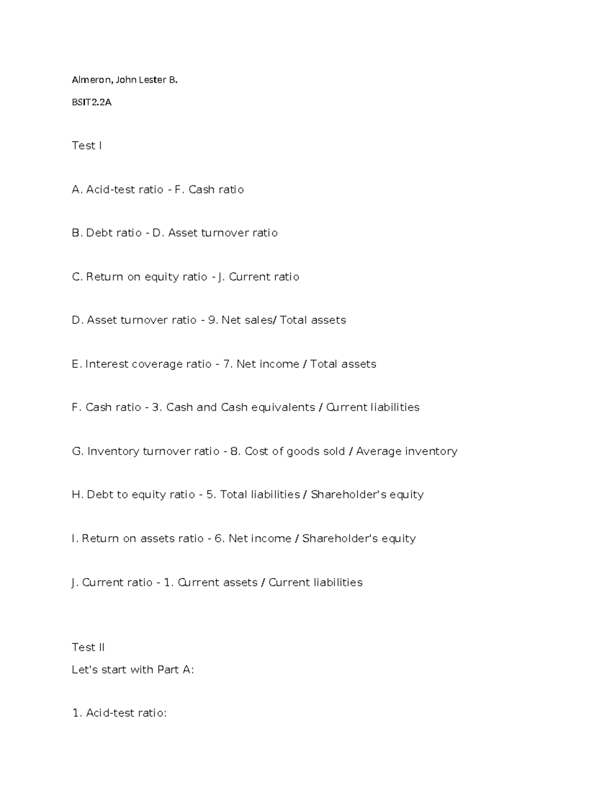 Almeron Act11 - sezdsez - Almeron, John Lester B. BSIT2 Test I A. Acid ...