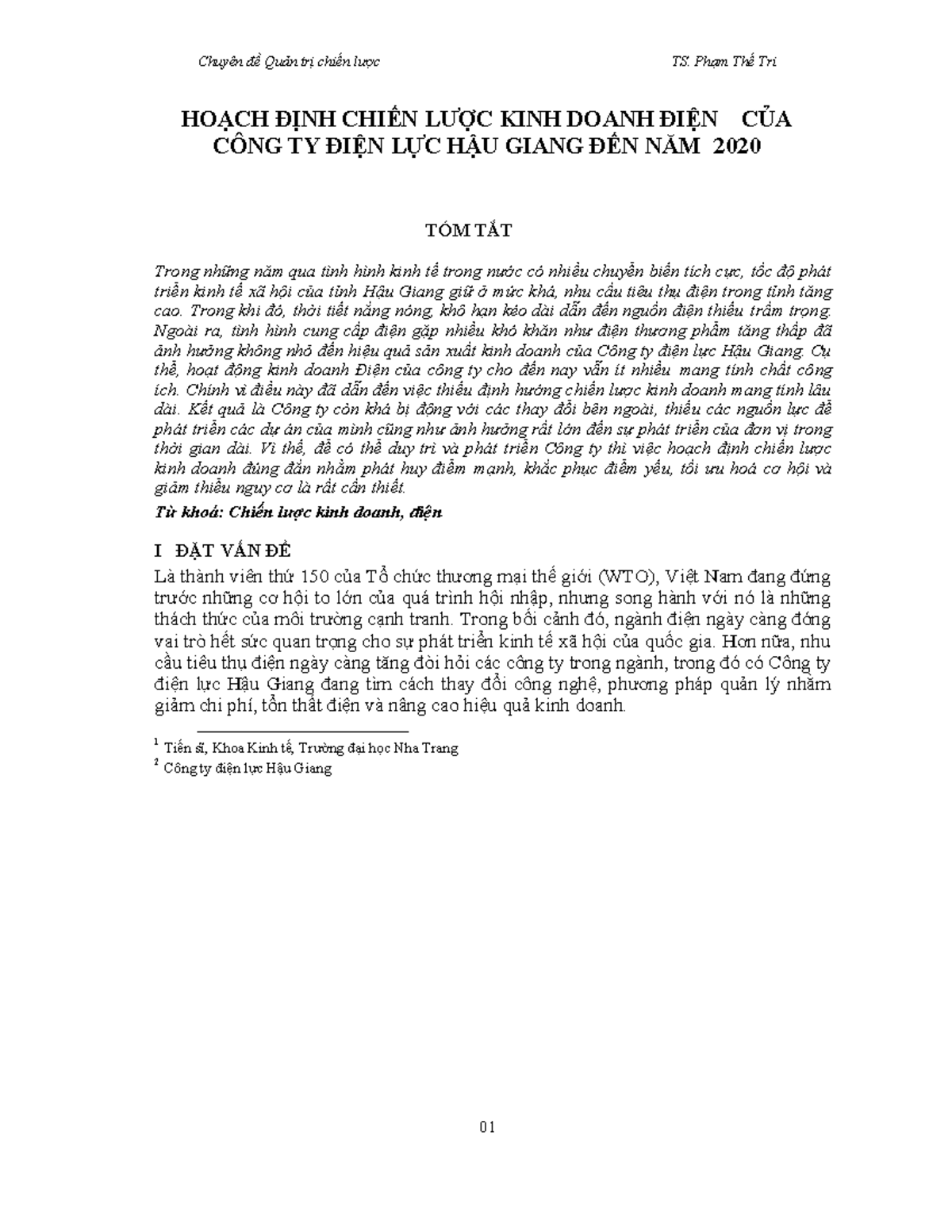 Tiu lun qun tr chin lc - Mon Quan Tri Chien Luoc Tieu Luan - Chuyên đề Quản trị chiến lược TS ...