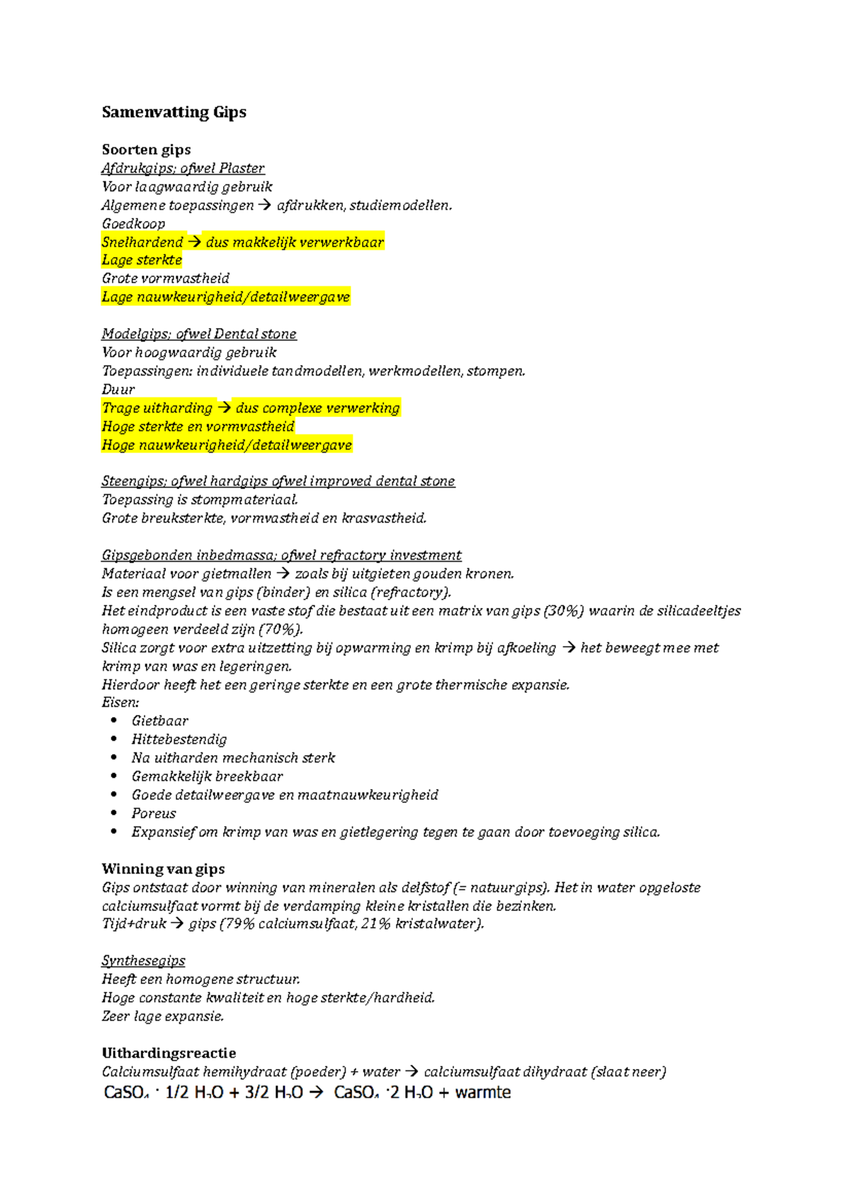 Gips - Samenvatting van hoorcolleges en zelfstudieopdrachten ...