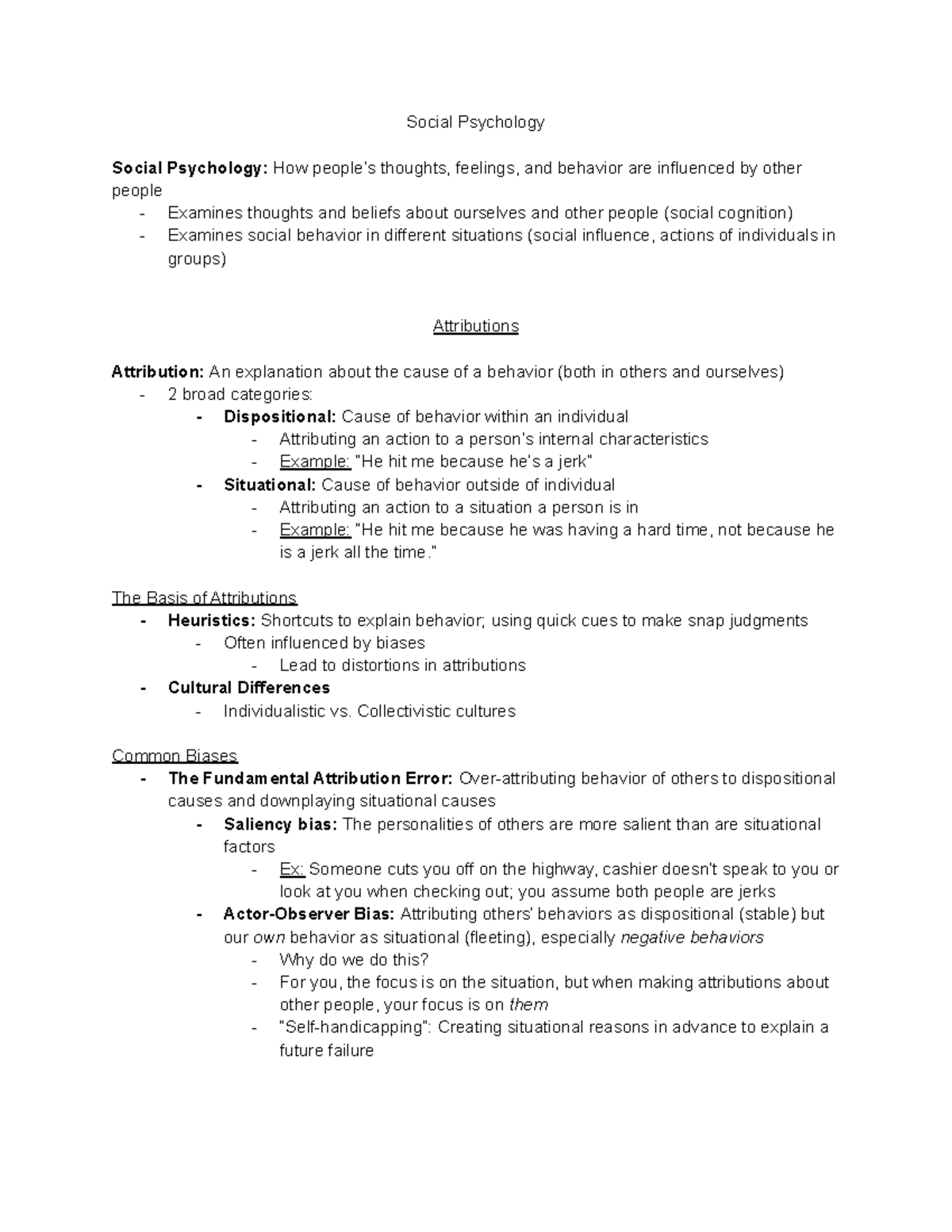 PSY 2301 Chapter 13 - Social Psychology - Social Psychology Social ...
