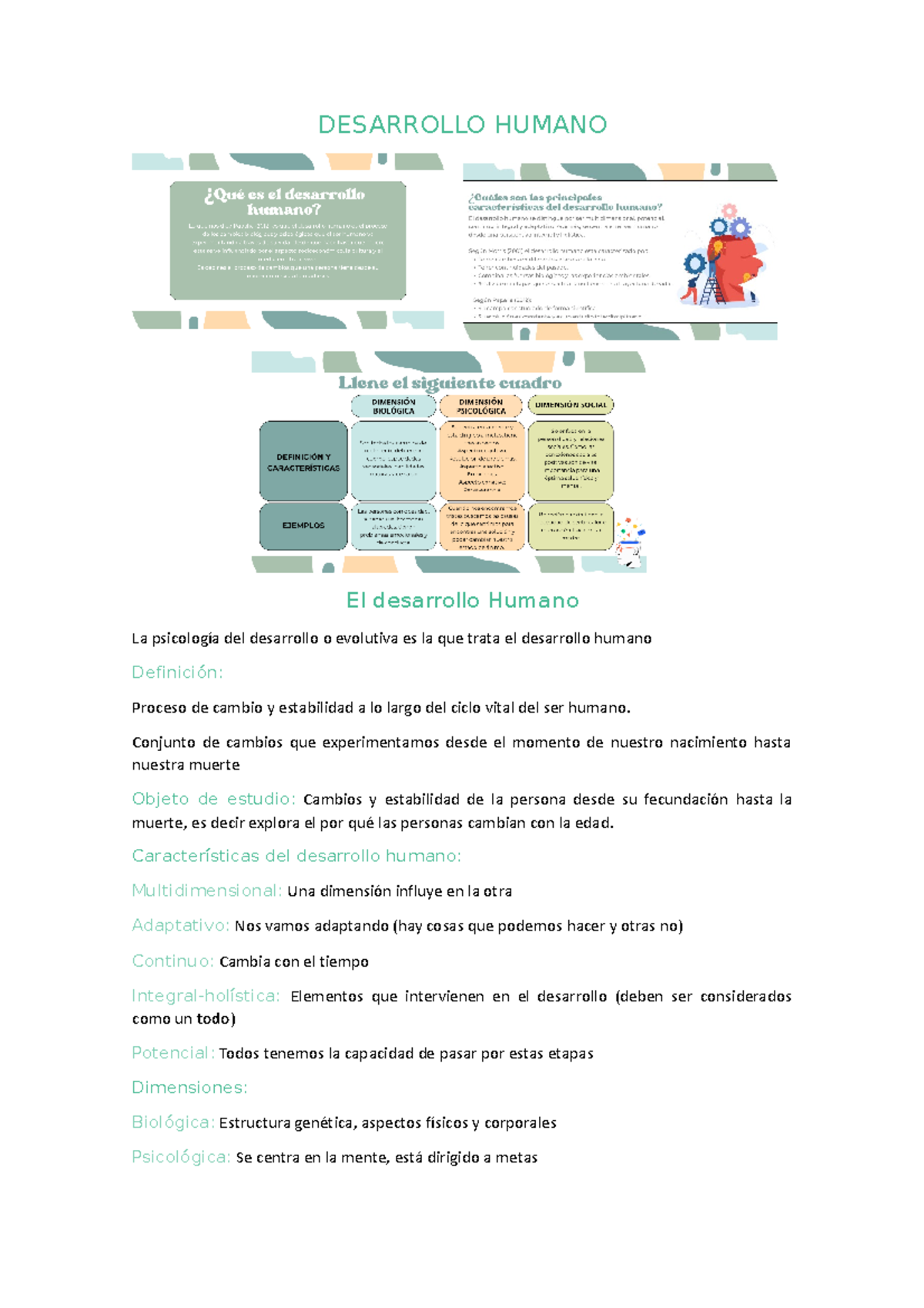 Desarrollo Humano- Semana 9 - DESARROLLO HUMANO El desarrollo Humano La ...