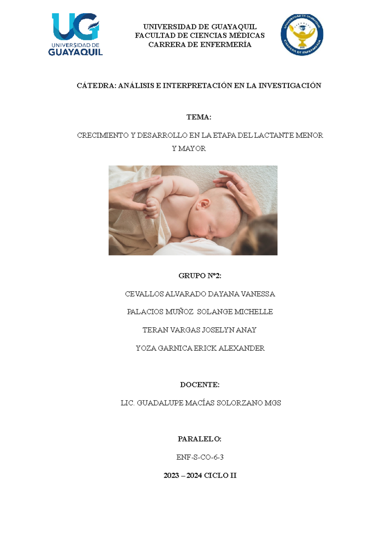 Crecimiento Y Desarrollo EN LA Etapa DEL Lactante Menor Y Mayor ...