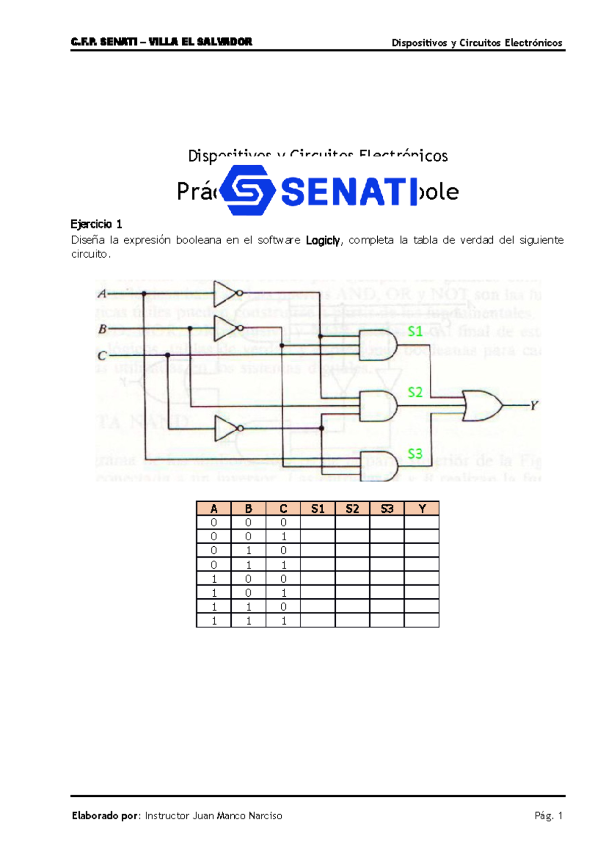 Práctica Algebra de Boole - Dispositivos y Circuitos Electrónicos ...