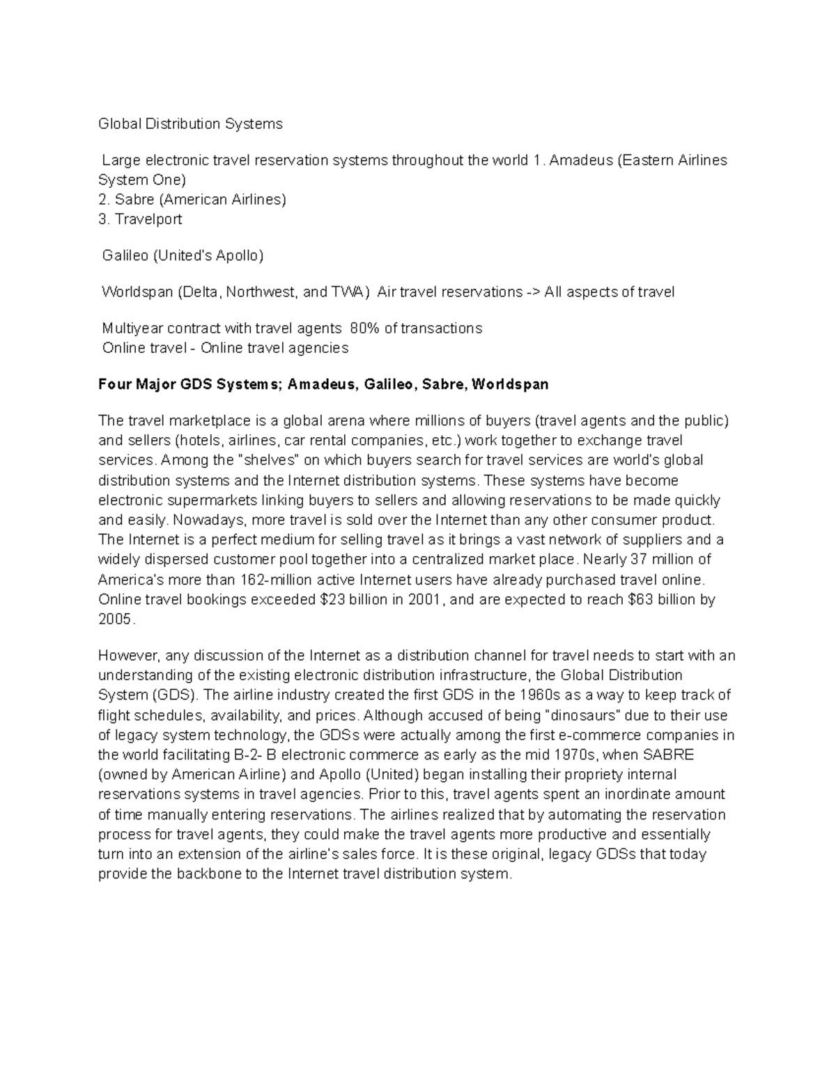 Global Distribution Systems - Global Distribution Systems Large ...