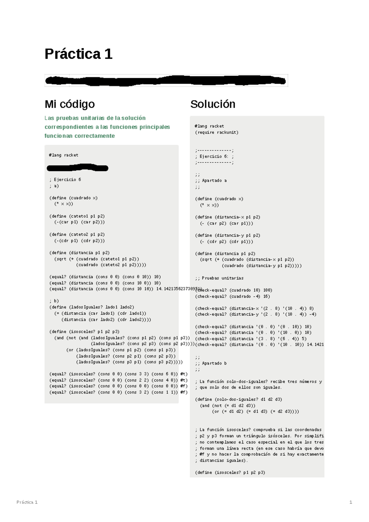 Práctica 1 solución - Práctica 1 1 Práctica 1 Doc - Studocu