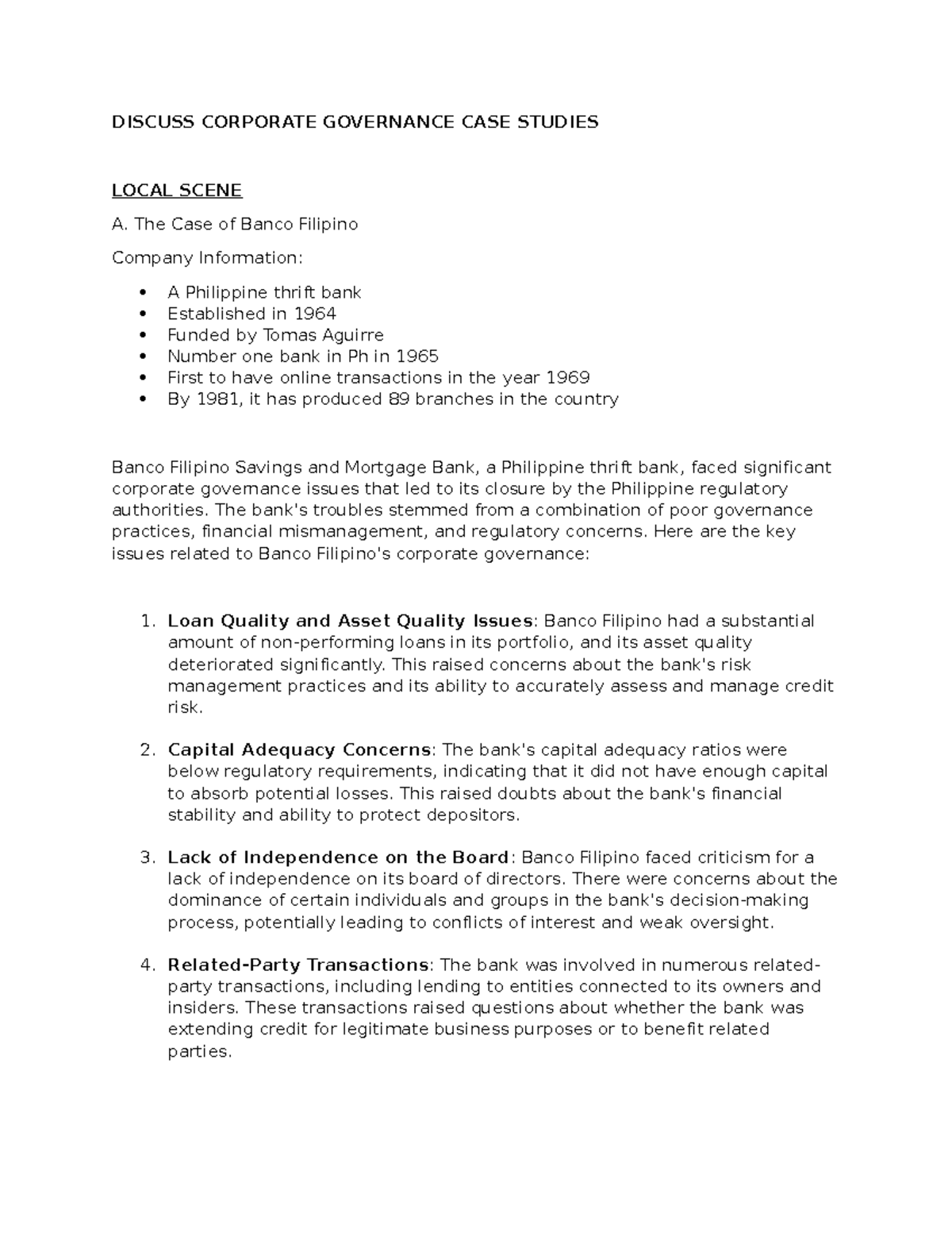 Corgov Report - Corporate governance - DISCUSS CORPORATE GOVERNANCE ...