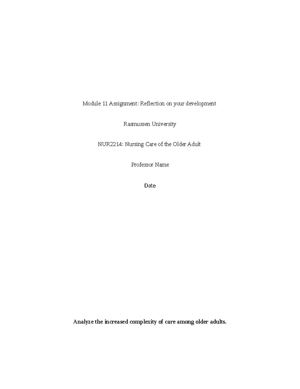 Module 11 Reflection on your development - Module 11 Assignment ...