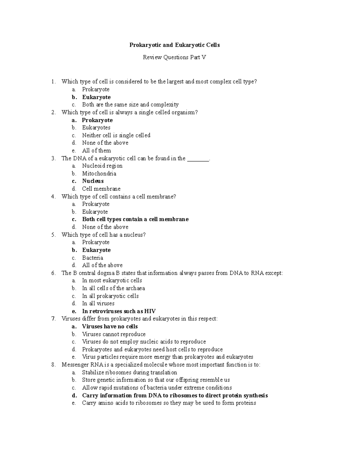 Prokaryotic and Eukaryotic Cells Part 5 - Prokaryotic and Eukaryotic ...