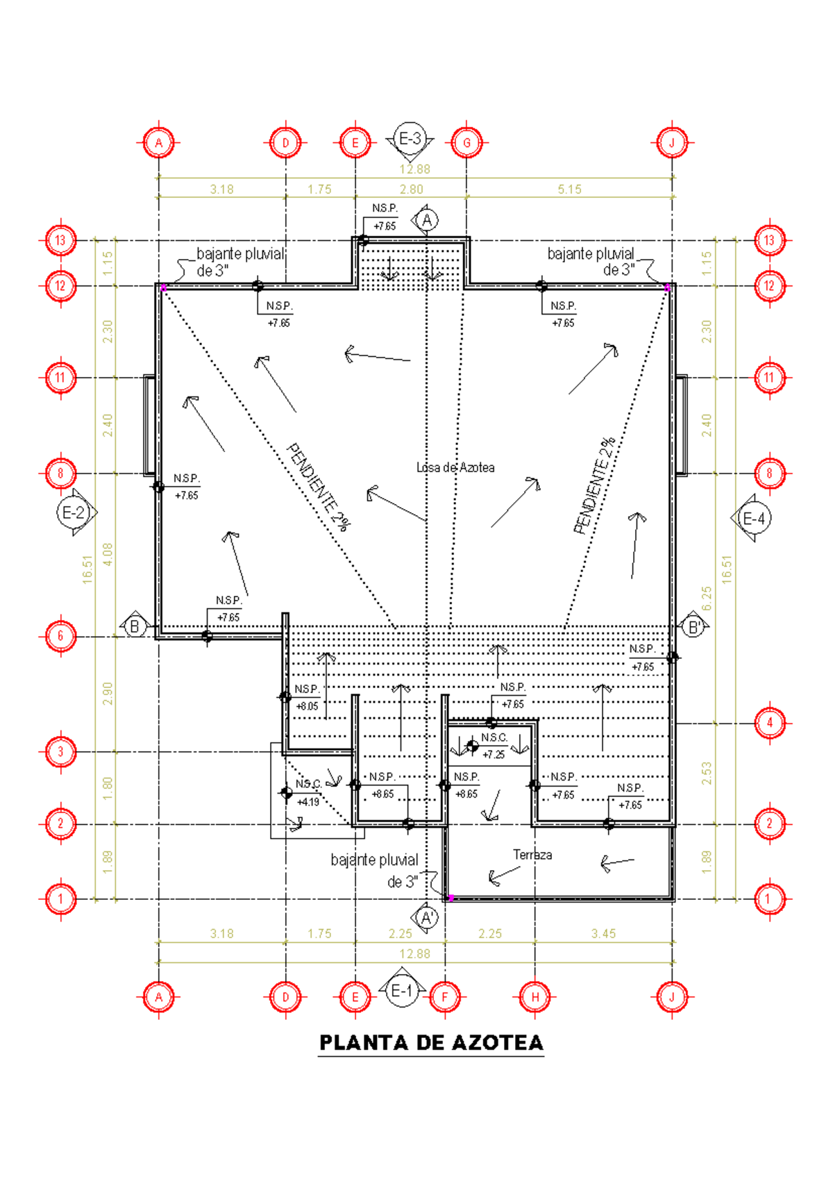 Azotea - Sigjhjbhjj - PLANTA DE AZOTEA Terraza A 3 D 1 E 2 12 G J A D 1 ...