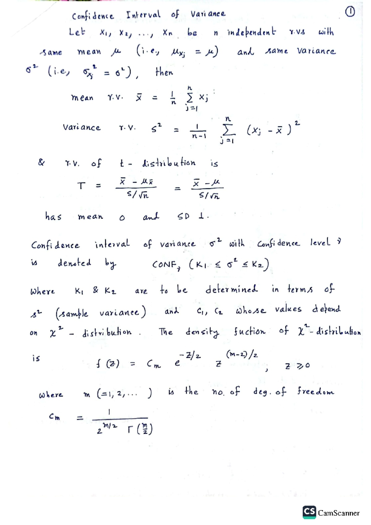 CI of variance 25 - confidence Interval of Variance I Let X1, X2, Xn be n independent r with ...