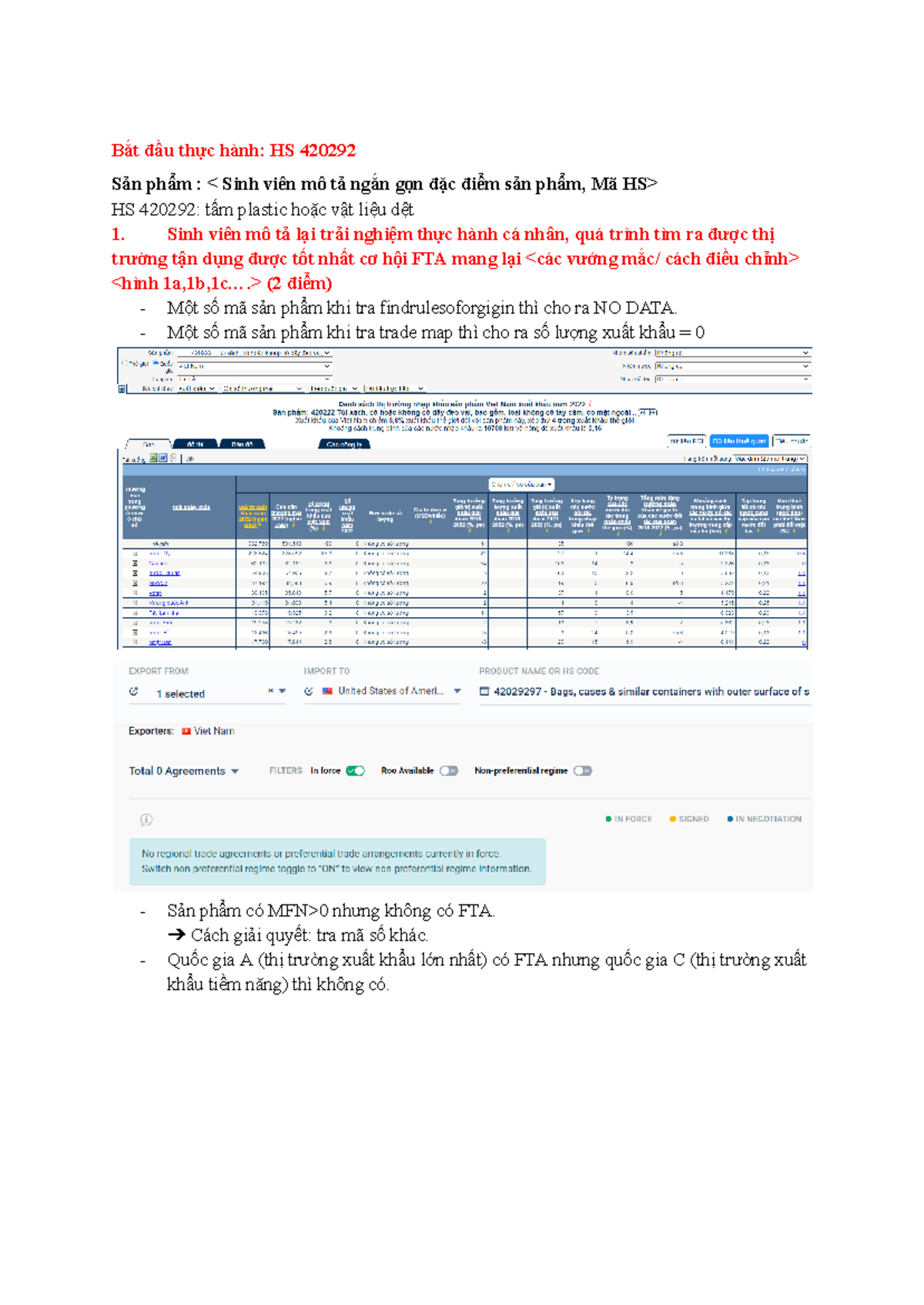 Thực hành hội nhập - kinh tế hội nhập - Bắt đầu thực hành: HS 420292 ...