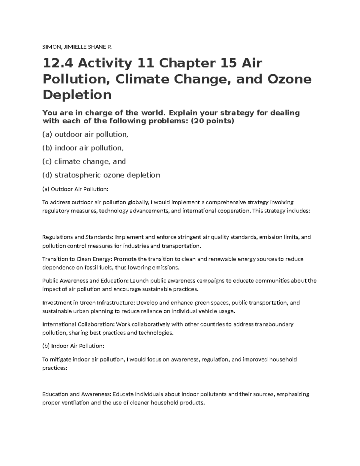 12.4 Activity 11 Chapter 15 Air Pollution, Climate Change, and Ozone ...