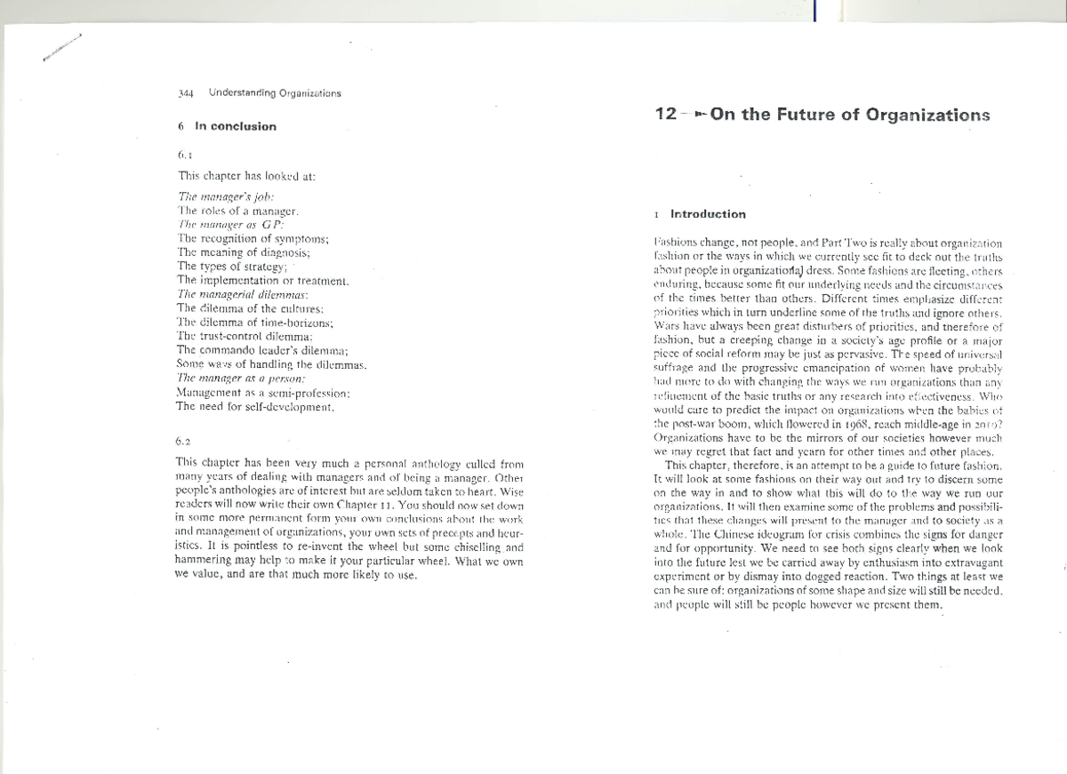 Unit 9 Chapter 12 On the Future of Organizations [Charles Handy ...
