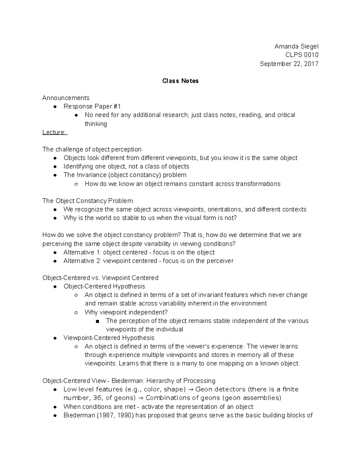 9/22 - Class Notes - Professors Elena Festa, Sheila Blumstein, & Bill ...