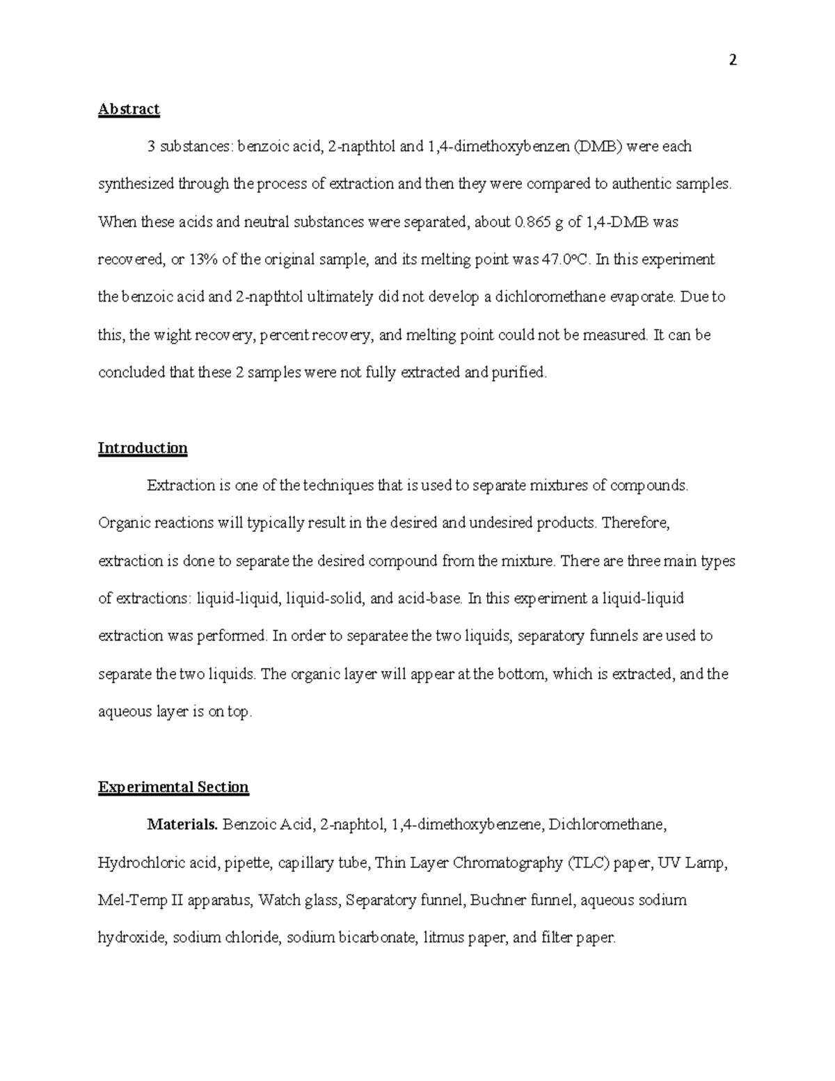Lab Report 2 page 1 - CHEM 145 - Howard - Studocu