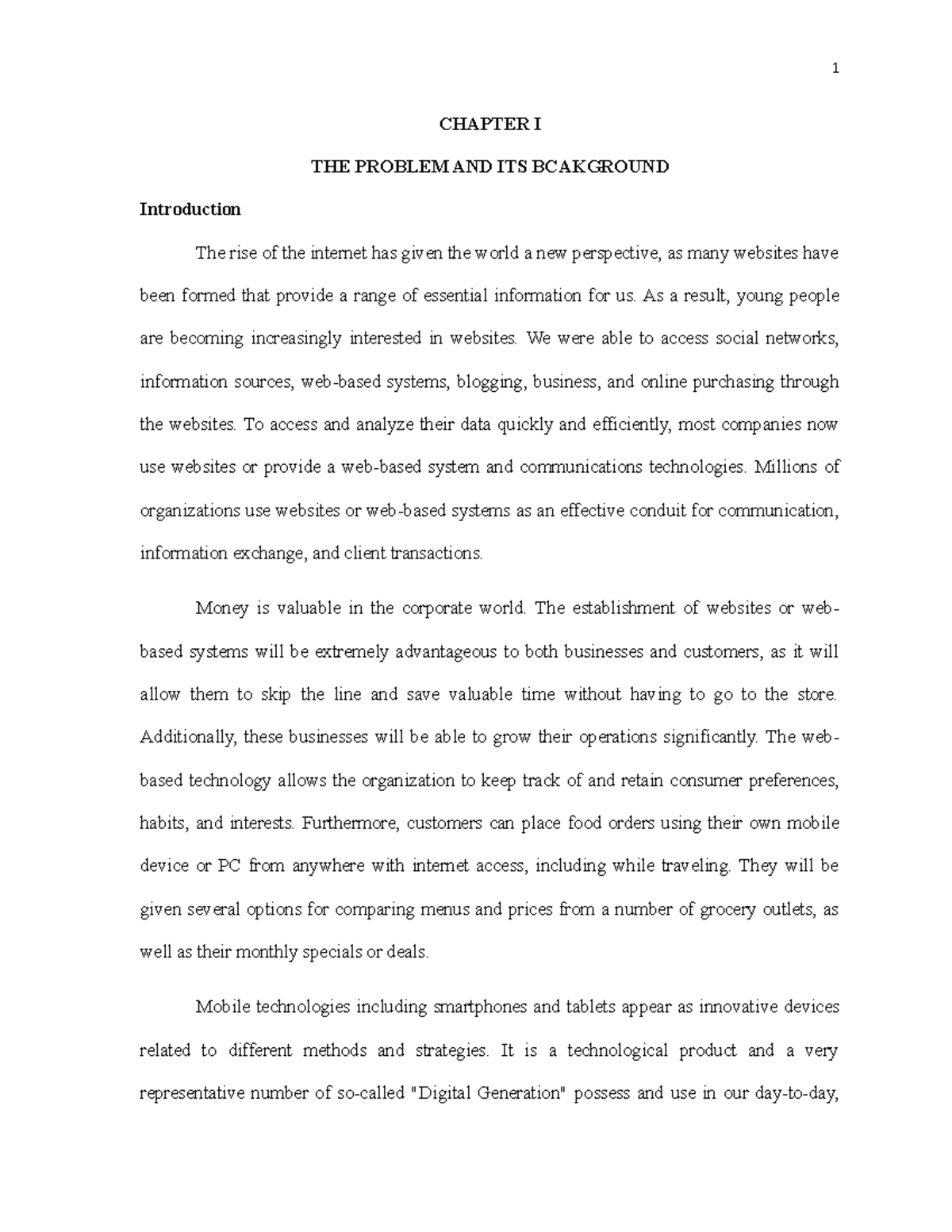 Chapter 1-3 - thesis - CHAPTER I THE PROBLEM AND ITS BCAKGROUND ...
