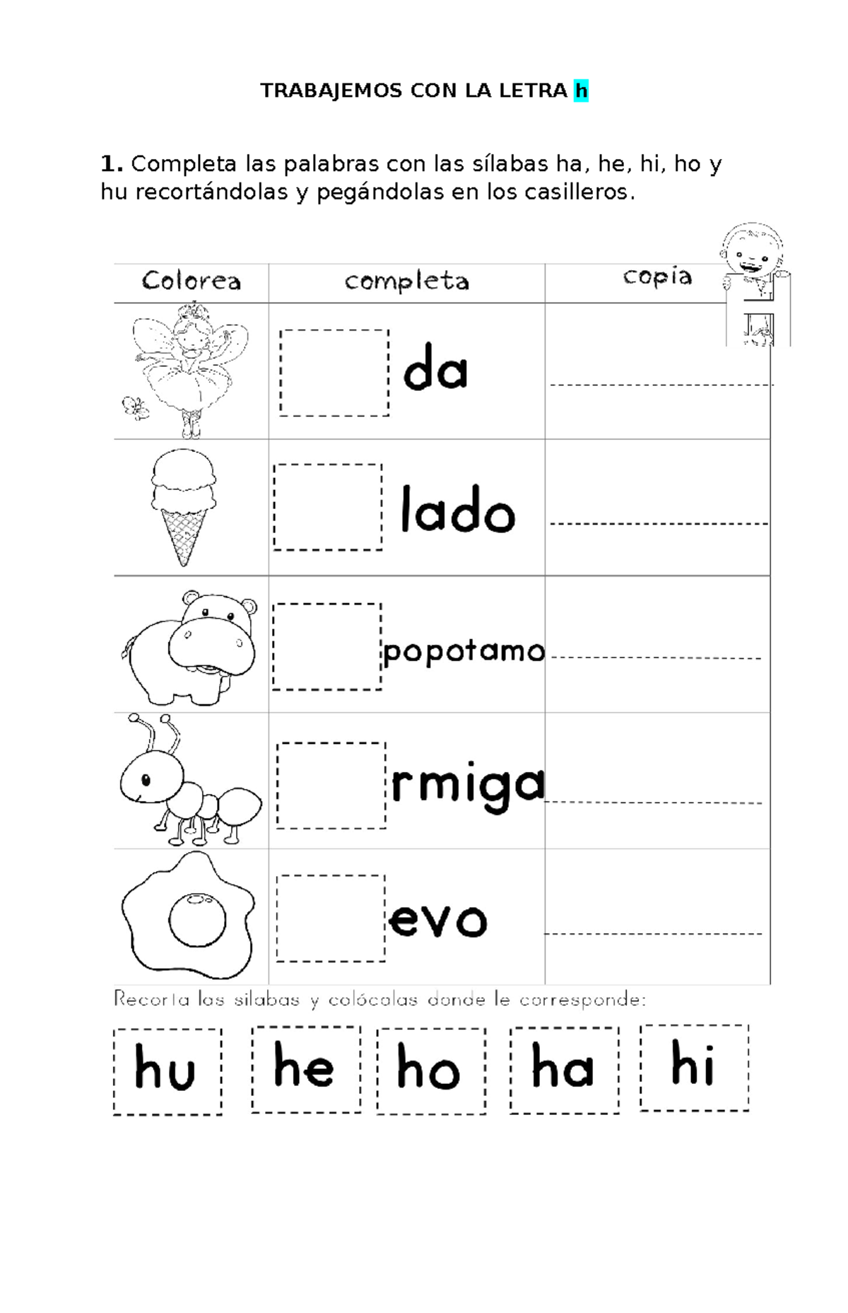 Trabajemos CON LA Letra h - educacion, persona y sociedad - TRABAJEMOS ...