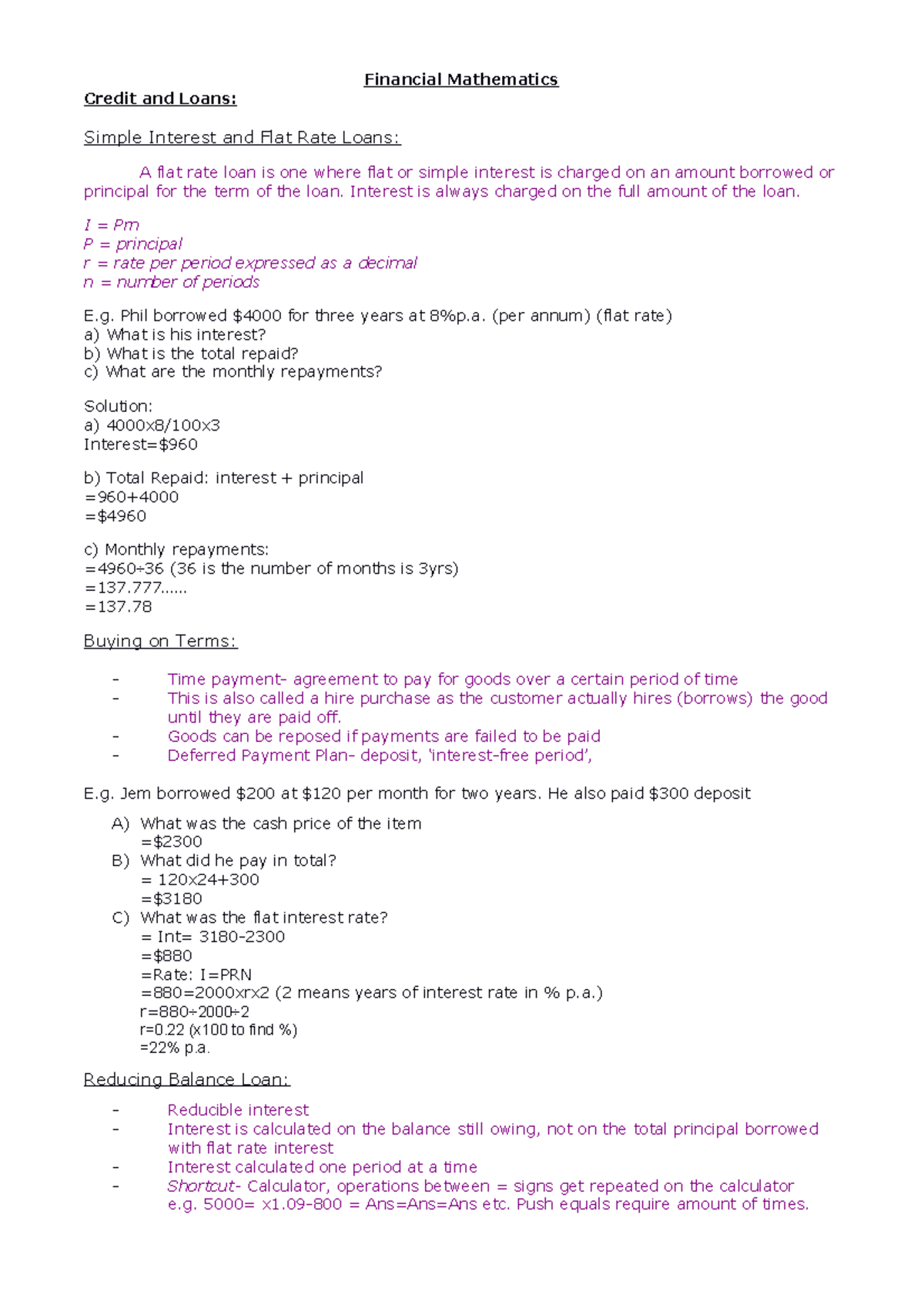 Maths General Notes - Financial Mathematics - Financial Mathematics ...